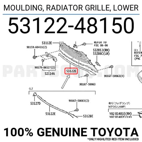 Moulding Radiator Grille Lower 5312248150 Toyota Parts Partsouq