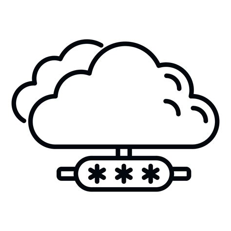 Secure Cloud Data Icon Outline Vector Code Lock 17326218 Vector Art At