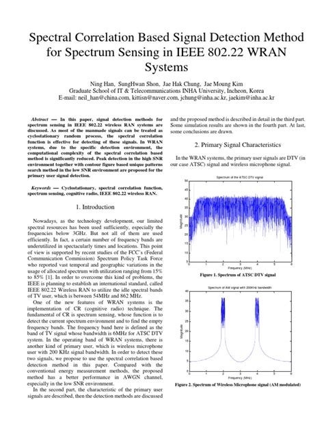 Spectral Correlation Based Signal Detection Method Pdf Spectral