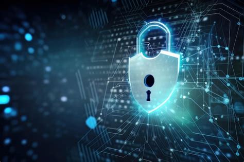 Premium Photo Cybersecurity Concept Keylock In Blue Colors Binary