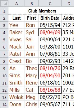 How To Conditionally Format Dates Specific Month Any Year