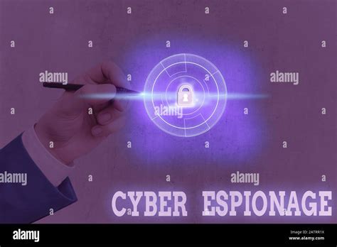 Conceptual Hand Writing Showing Cyber Espionage Concept Meaning Obtaining Secrets And
