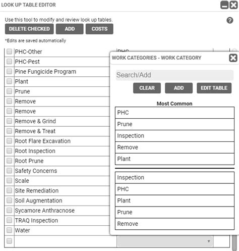 Wom Tutorial Adding Work Tasks And Costs To Look Up Tables Treeplotter Support