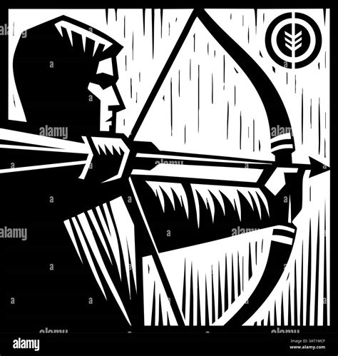 A Determined Archer Takes Aim With A Bow And Arrow Archery Precision And Skill An Illustration