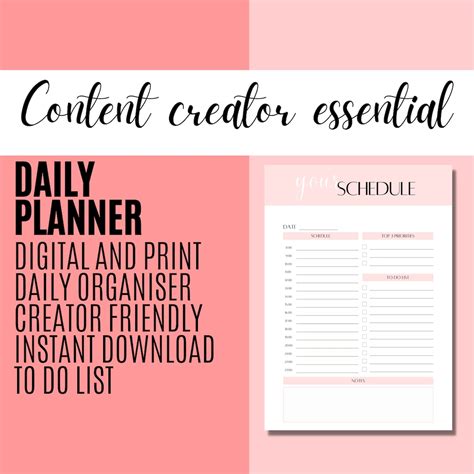 Daily Adult Content Creator Planner Schedule Sex Work Planner Diary To Do List Printable