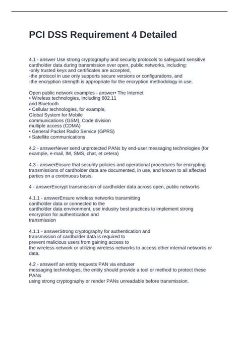 PCI DSS Requirement Detailed Questions And Answers Pci Stuvia US