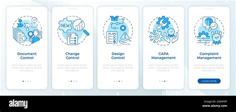 Qms Organization Blue Onboarding Mobile App Screen Stock Vector Image