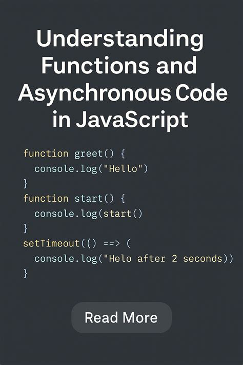 Understanding Functions And Asynchronous Code In Javascript By