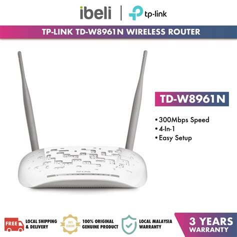 Tp Link Wi Fi Wireless N Adsl2 Modem Router 300mbps Td W8961n Shopee Malaysia