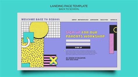 학교 방문 페이지 템플릿으로 돌아가기 무료 Psd 파일