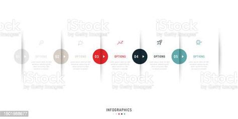 아이콘과 5가지 옵션 또는 단계가 있는 벡터 인포그래픽 레이블 디자인 템플릿입니다 프로세스 다이어그램 프레젠테이션 워크플로 레이아웃 배너 플로우 차트 정보 그래프에 사용할