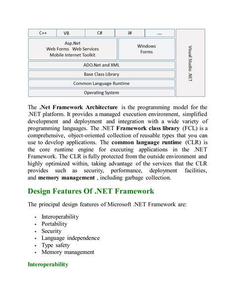 1 What Is Microsoft Net Framework Docx Programming Languages