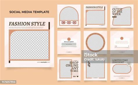 소셜 미디어 템플릿 배너 브라운 베이지의 패션 판매 프로모션 완전히 편집 가능한 사각형 포스트 프레임 퍼즐 유기농 판매 포스터 Advertising Week에 대한 스톡