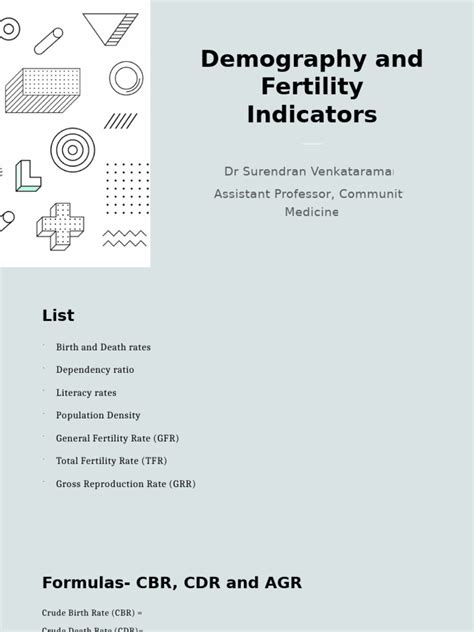 Demography And Fertility Indicators Pdf Total Fertility Rate Demographic Economics