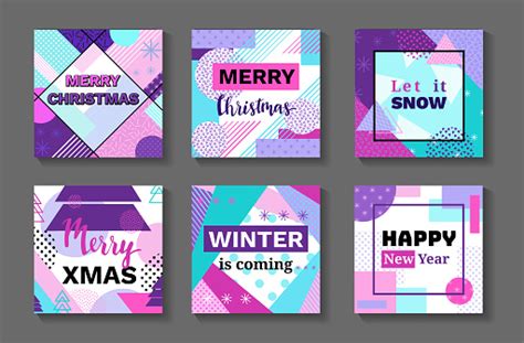메리 크리스마스 기하학적 인사말 카드 유행 90에 삼각형 선 글자 프레임 파티 배경이 나 초대장 서식 파일 배너 커버 벡터 일러스트 레이 션 스타일 1980 1989 년에