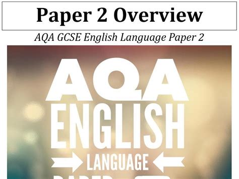 Aqa Eng Lang Paper 2 Revision Guide Teaching Resources