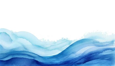 Abstract Blue Watercolor Waves Background