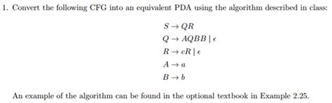 Solved Convert The Following Cfg Into An Equivalent Pda