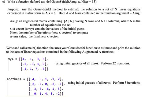 C Write A Function Defined As Def Gauss Chegg Com