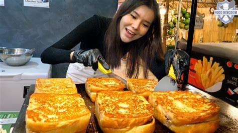 태국 야시장 미녀의 초코 마쉬멜로우 토스트 길거리음식 Thai Street Food Youtube