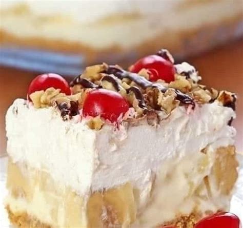 No Bake Banana Split Dessert Tinsuf