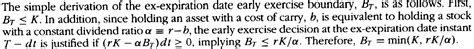 American Options Optimal Exercise Boundary At Expiration