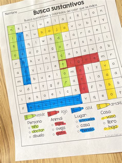 Actividades De Sustantivos Para Niños Jorjas Dual Language Classroom