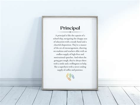 Principal Definition Printable School Principal Print Principal