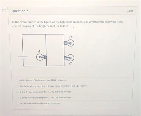 Solved Question 7 1 Pts In The Circuit Shown In The Figure