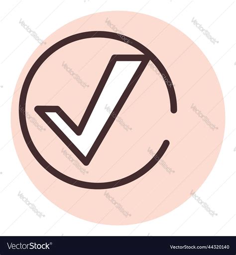 Ui Tick On White Background Royalty Free Vector Image