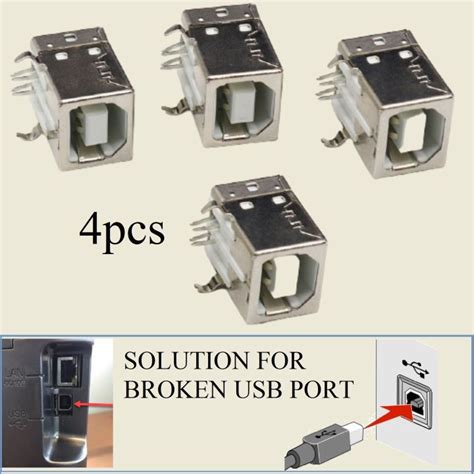 Usb B Type Female Socket Connector G45 For Printer Data Interface Port Repair 04 Pcs Daraz Lk