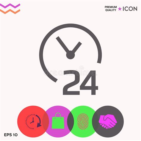 Open Around The Clock Icon Opening Hours Symbol Icon Stock Vector Illustration Of Icon