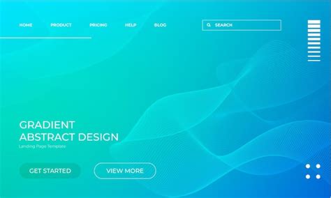 추상 블루 그라디언트 터 랜딩 페이지 템플릿 프리미엄 벡터