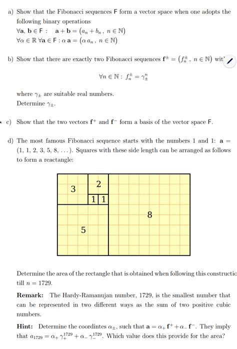 Solved D The Most Famous Fibonacci Sequence Starts With The
