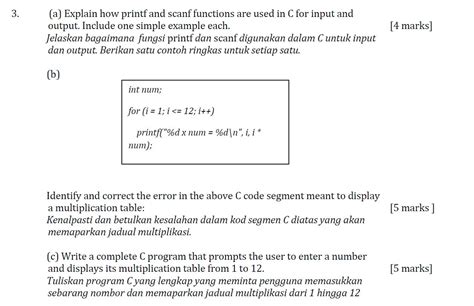3 A Explain How Printf And Scanf Studyx