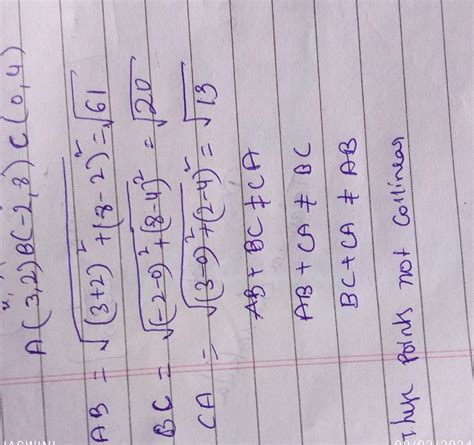 check whether the given points 3 2 2 8 and 0 4 in a plane