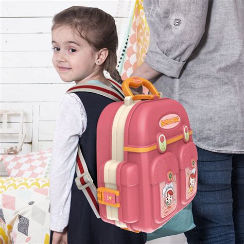 어린이 놀이 장난감 시뮬레이션 주방 요리 유지 보수 도구 의사 장난감 학교 가방 모양 변형 저장 역할 놀이