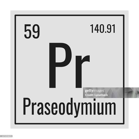 Praseodymium Symbol Chemical Element Of The Periodic Table Vector