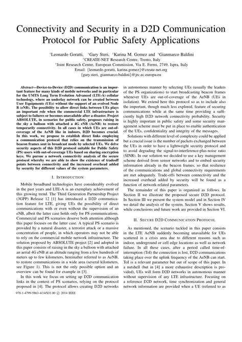 Pdf Connectivity And Security In A D2d Communication Protocol For