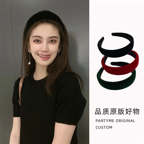 网红复古丝绒海绵发箍法式优雅头箍宽边简约百搭发卡外出高颅顶女 虎窝淘