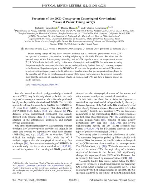 pdf footprints of the qcd crossover on cosmological gravitational
