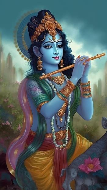 Premium Ai Image Happy Krishna Janmashtami Generative Ai