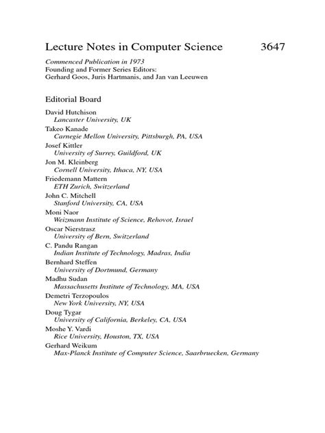 lecture notes in computer science 3647 editorial board pdf