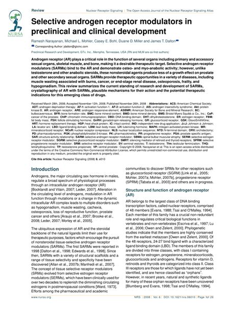 Pdf Selective Androgen Receptor Modulators In Preclinical And