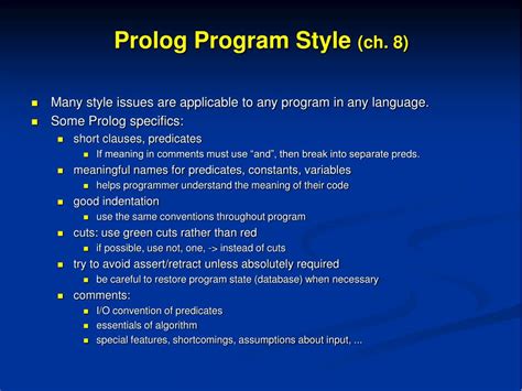 Ppt Prolog Program Style Ch 8 Powerpoint Presentation Free