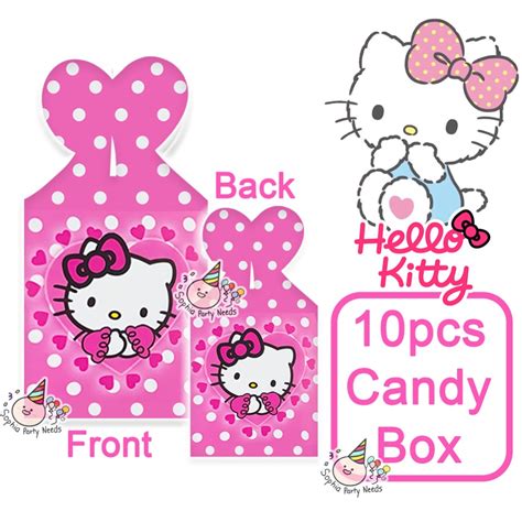 10pcs Hello Kitty Candy Box And Tbox For Giveaways And Cupcakes