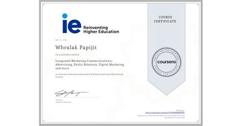 Whralak P On Linkedin Completion Certificate For Integrated Marketing Communications …