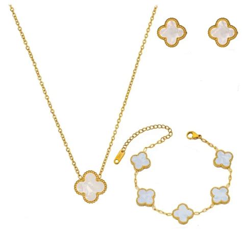 סט פנינה זהב תכשיטי תלתן אורדין תכשיטים לגברים Ordin