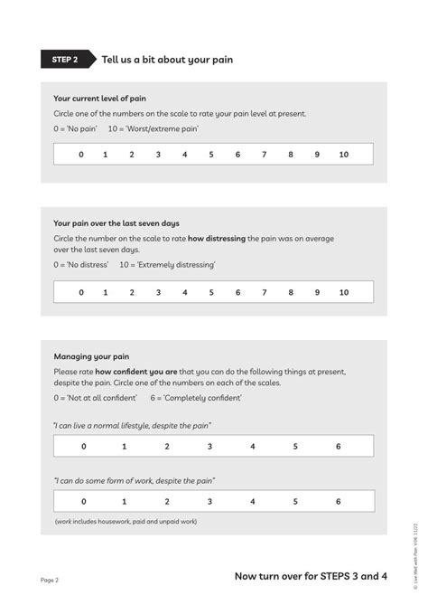 How To Use The Live Well With Pain Health And Well Being Check Tool