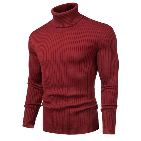 Juedoz Mens Turtleneck Sweater Slim Fit Soft Knitted Basic Pullover